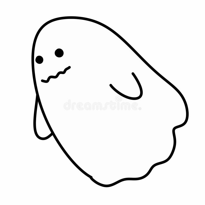 Simple Mini Cartoon Ghost, Illustration Stock Illustration ...