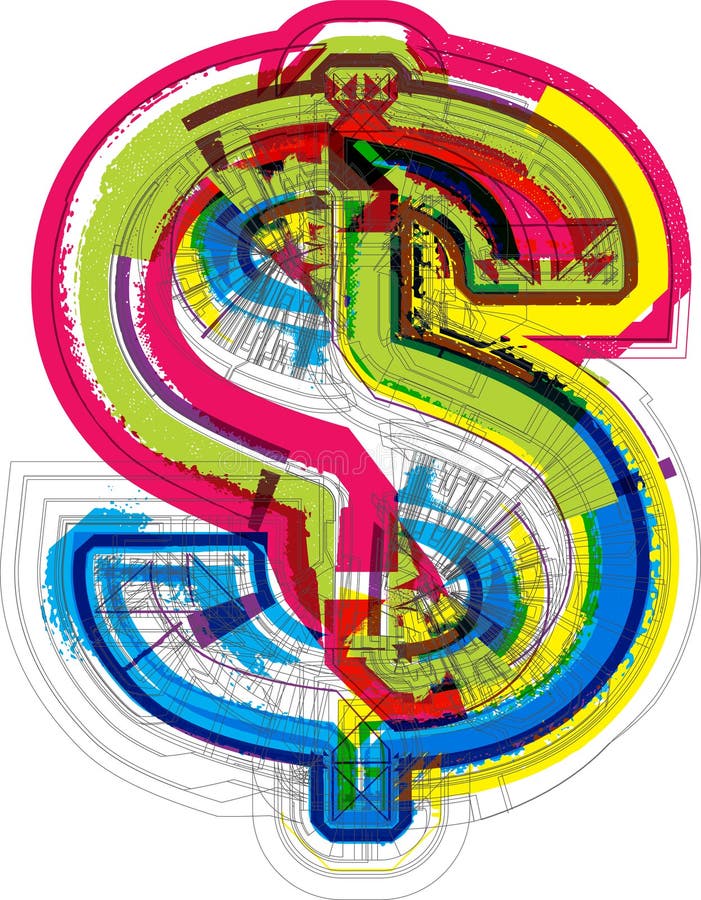 Art Sketched Dollar Symbols Fonts Stock Vector - Illustration of invest ...