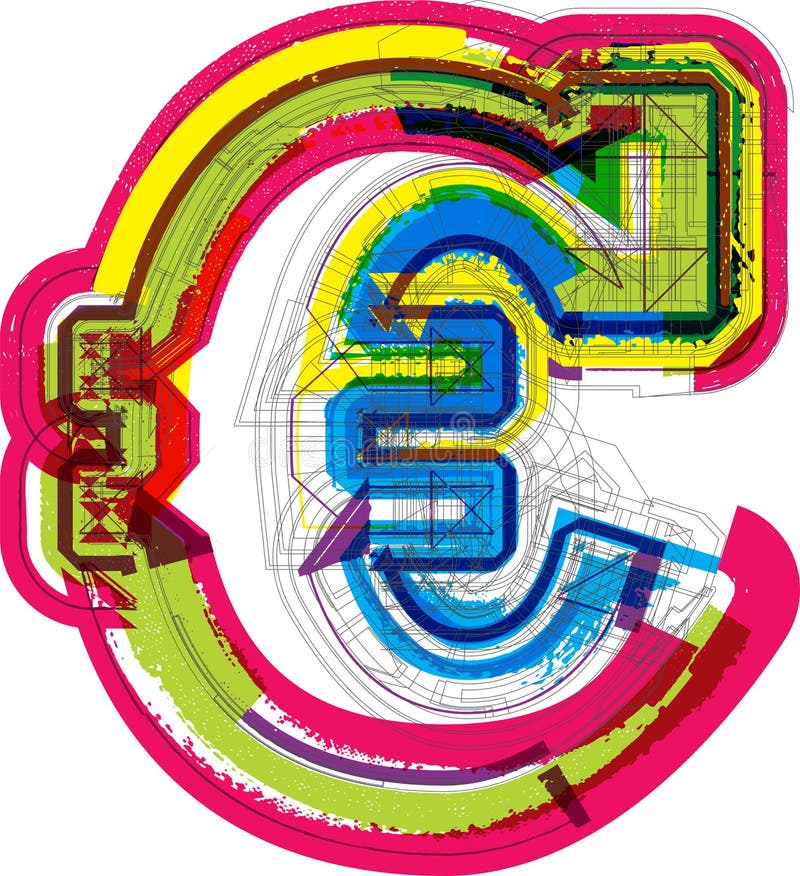 Art Sketched Euro Symbols Fonts Stock Vector - Illustration of profit ...
