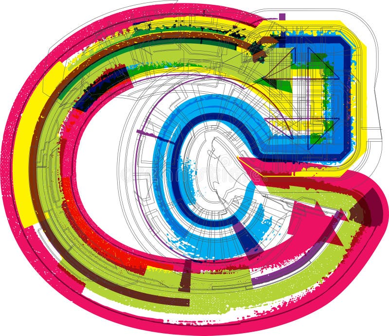 Art Sketched Fonts, Lowercase Symbols, Letter C Stock Vector ...