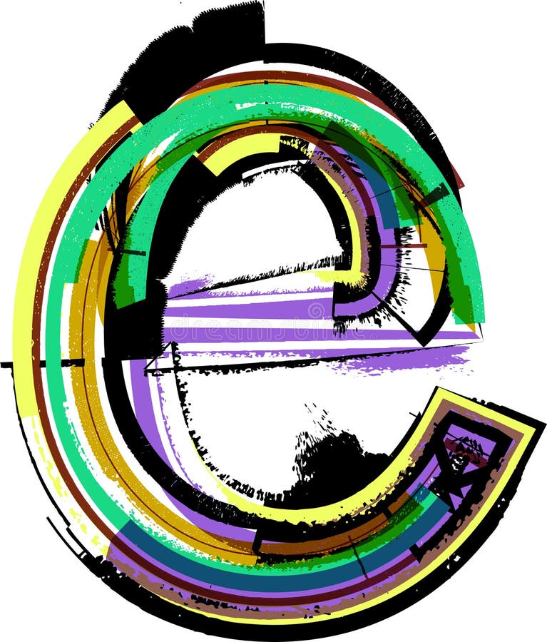 Art Sketched Fonts, Lowercase Symbols, Letter E Stock Illustration ...