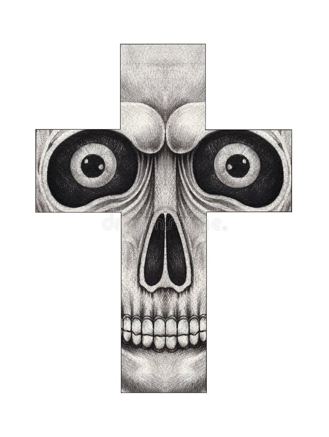 Art Skull Cross Tattoo. stock illustration. Illustration of bone ...