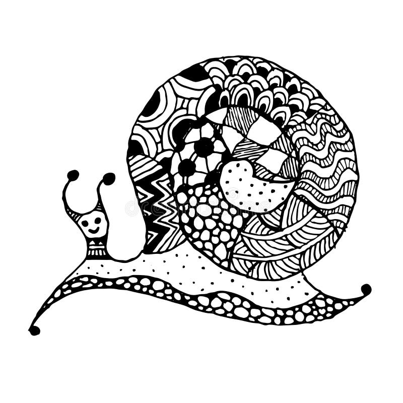 Art Snail, Ornate Zentangle Style for Your Design Stock Vector ...