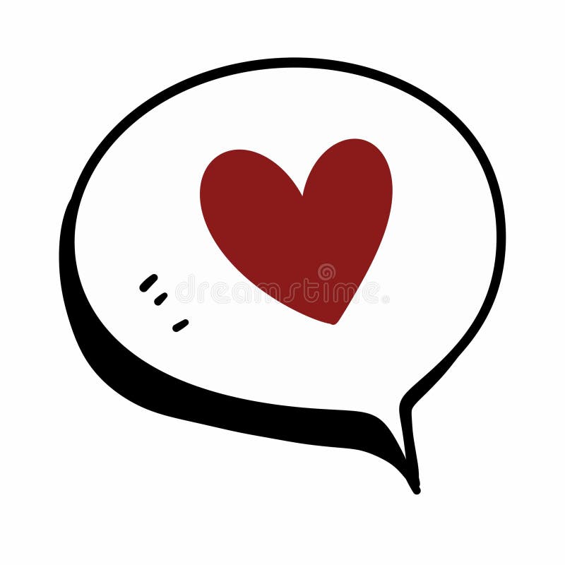 Speech Bubble with Heart Symbol Stock Illustration - Illustration of ...