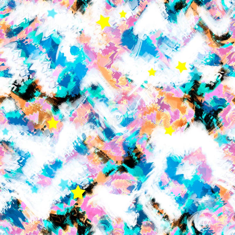 Art Splash Brush Strokes Paint Abstract Seamless Pattern Print Stock ...
