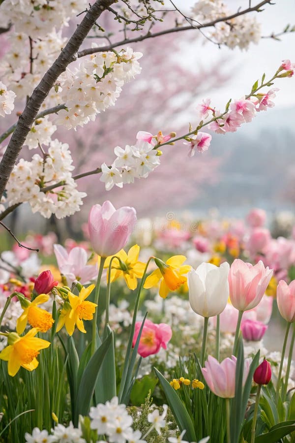 Art Spring Flowers Background Stock Illustration - Illustration of ...