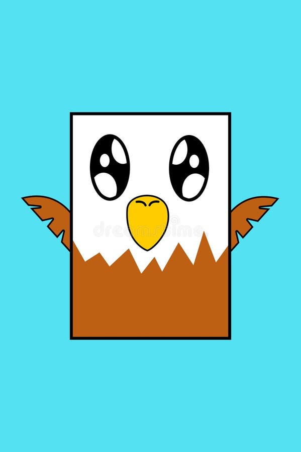 Square Bird Cartoon Illustration Stock Illustration - Illustration of ...
