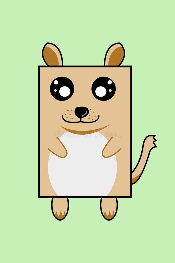 Square Dog Cartoon Illustration Stock Vector - Illustration of cheerful ...