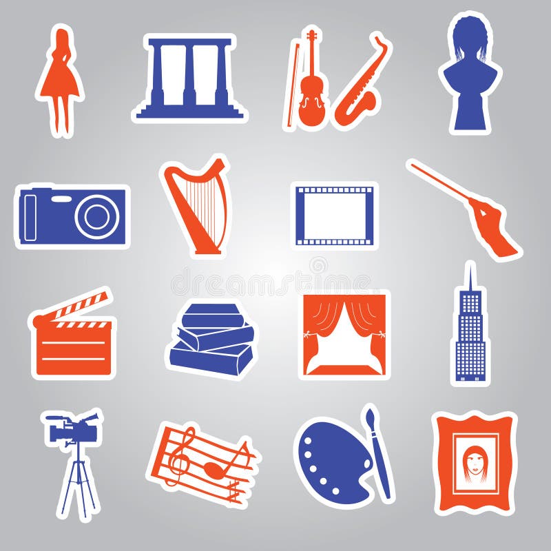 Art Stickers Collection Eps10 Stock Vector - Illustration of bust, icon ...