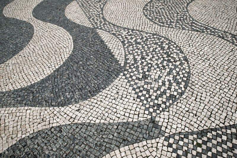 Cobblestone Wave Design Pavement in Square Stock Photo - Image of ...