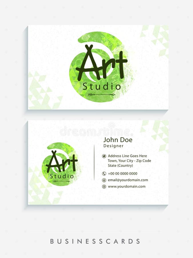 Art Studio Business Card Set. Stock Illustration - Illustration of ...