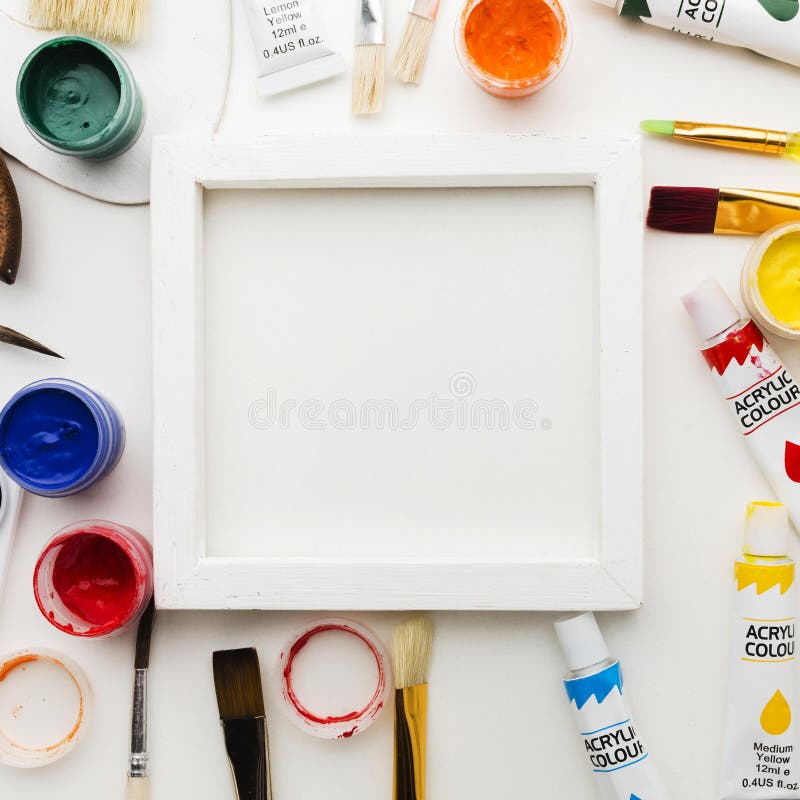 Art Studio Items Copy Space Frame. High Quality and Resolution ...