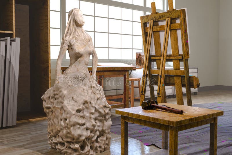 Art studio take five stock illustration. Illustration of creativity ...