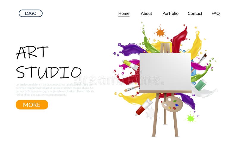 Art Studio Vector Website Landing Page Design Template Stock Vector ...