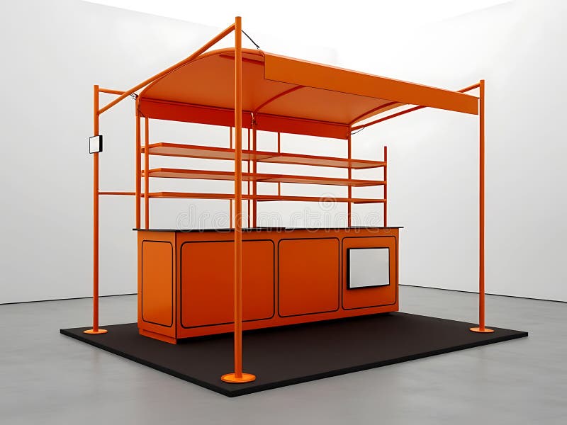 Art style stall model stock illustration. Illustration of portable ...