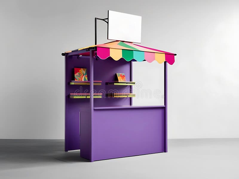 Art style stall model stock illustration. Illustration of sunshades ...