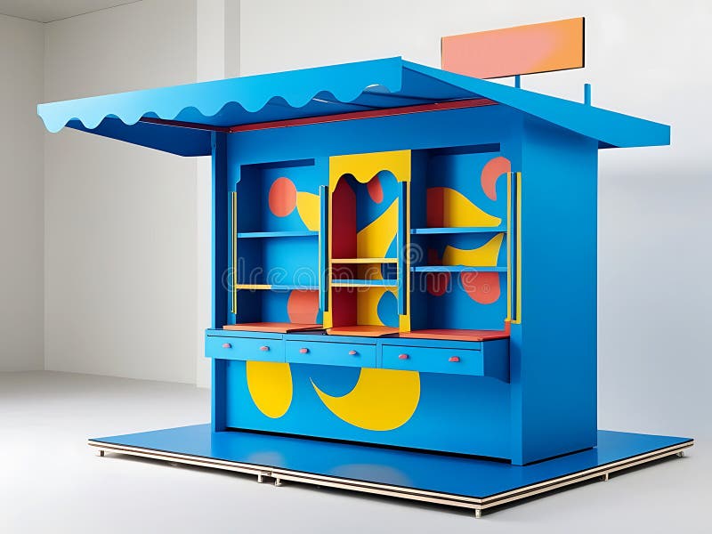 Art style stall model stock illustration. Illustration of furniture ...