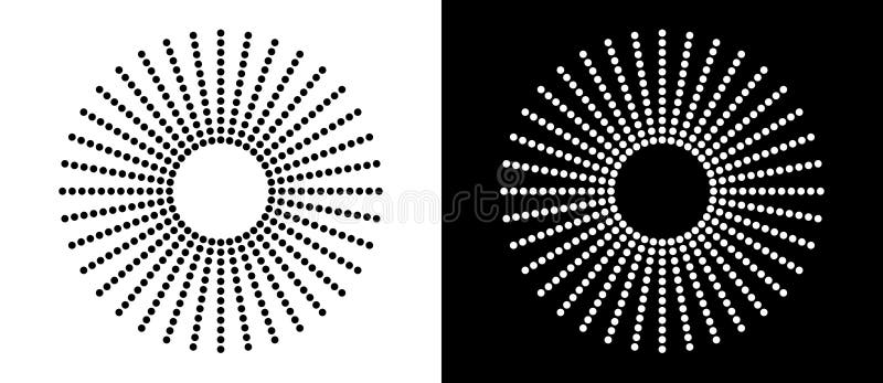 Art Sun Background. Icon Template or Logo with Halftone Dotted Lines ...