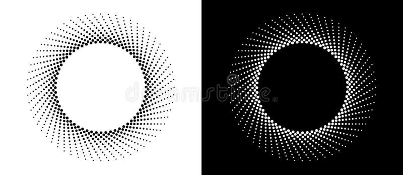Art Sun Background. Icon Template or Logo with Halftone Dotted Lines ...