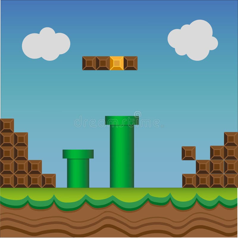 Art of Super Mario Bros Classic Video Game. Vector Illustration. EPS 10 ...