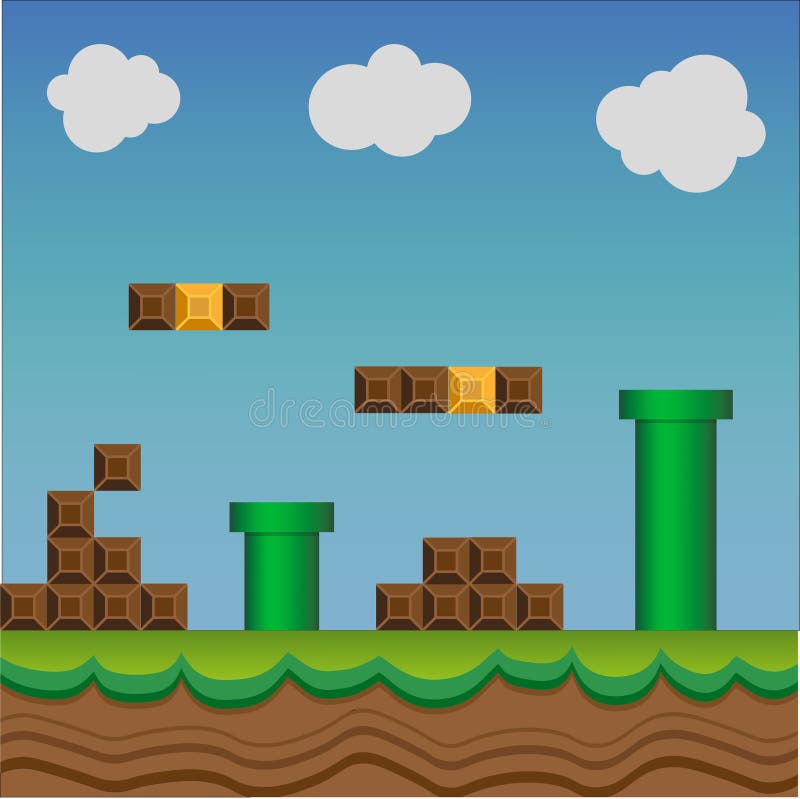 Art of Super Mario Bros Classic Video Game. Vector Illustration. EPS 10 ...