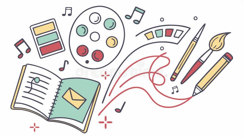 Art Supplies and Book, Creative Tools, Painting, Drawing, Art Education ...