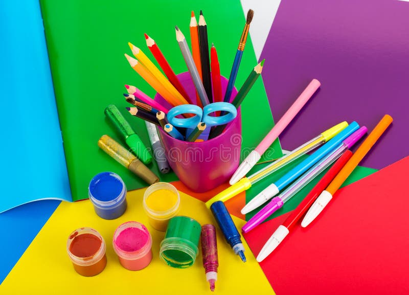 Art Supplies for Creative Work Stock Image - Image of equipment, artist ...