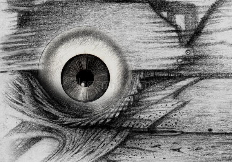 Art surreal eye. stock illustration. Illustration of composition ...