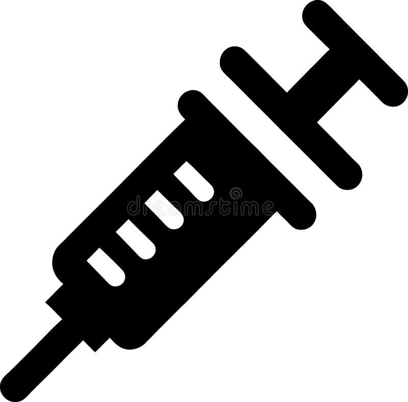 Syringe Medical Icon in Solid Style Stock Illustration - Illustration ...