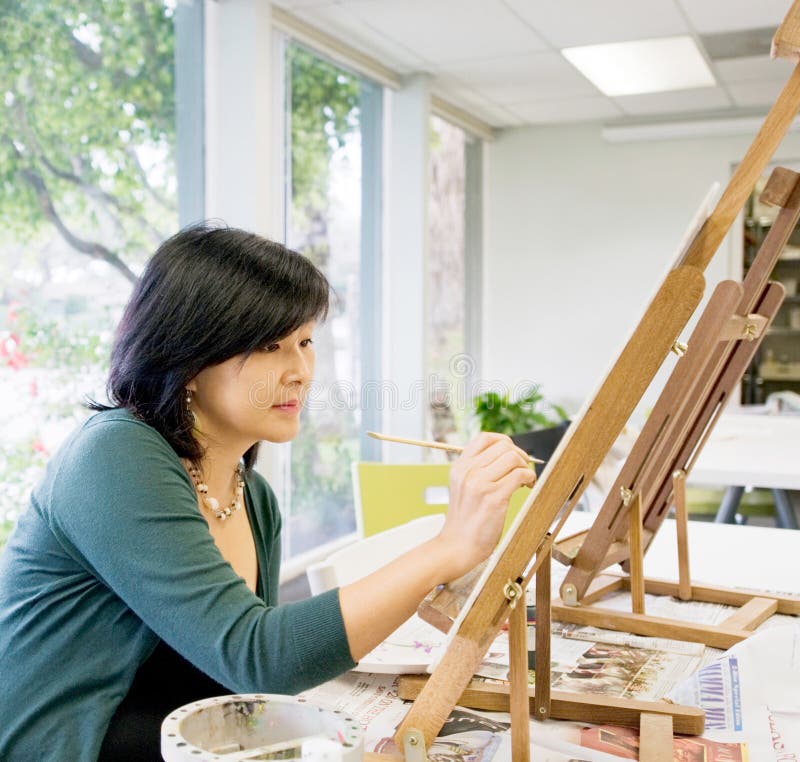 Art Teacher Painting stock image. Image of classroom, beauty - 8926445