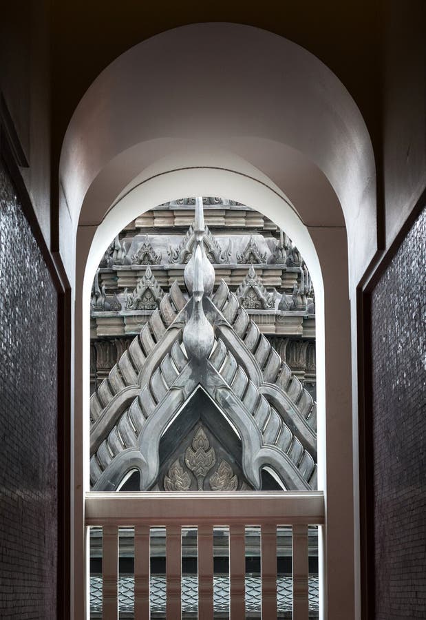 Art of Thai Style Window at Temple Stock Image - Image of measurement ...