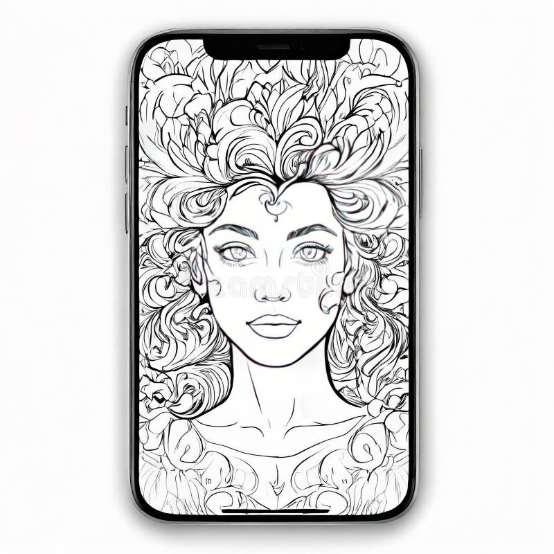 Art Therapy App Interface with Coloring Pages Creative Exercis Stock ...