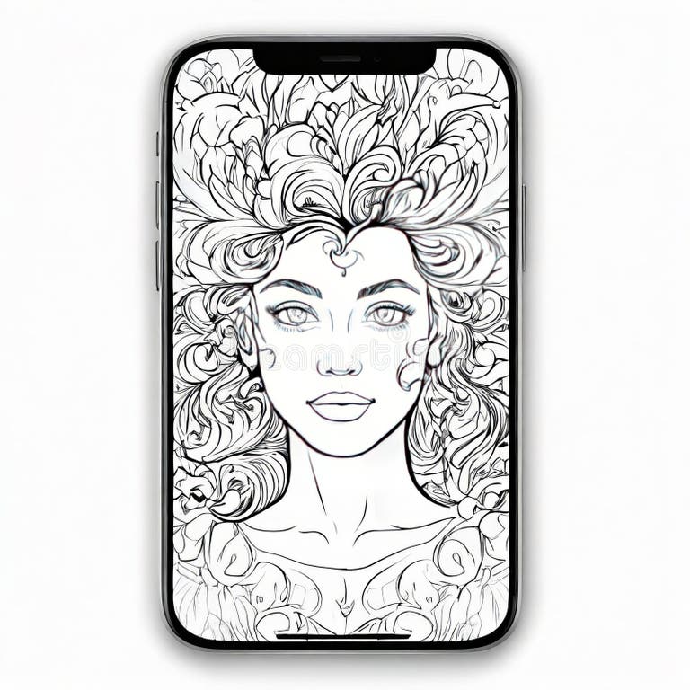 Art Therapy App Interface with Coloring Pages Creative Exercis Stock ...