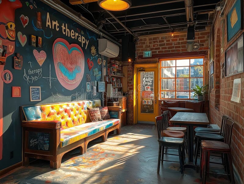 Art Therapy Text Written on a Blackboard Stock Photo - Image of hearts ...