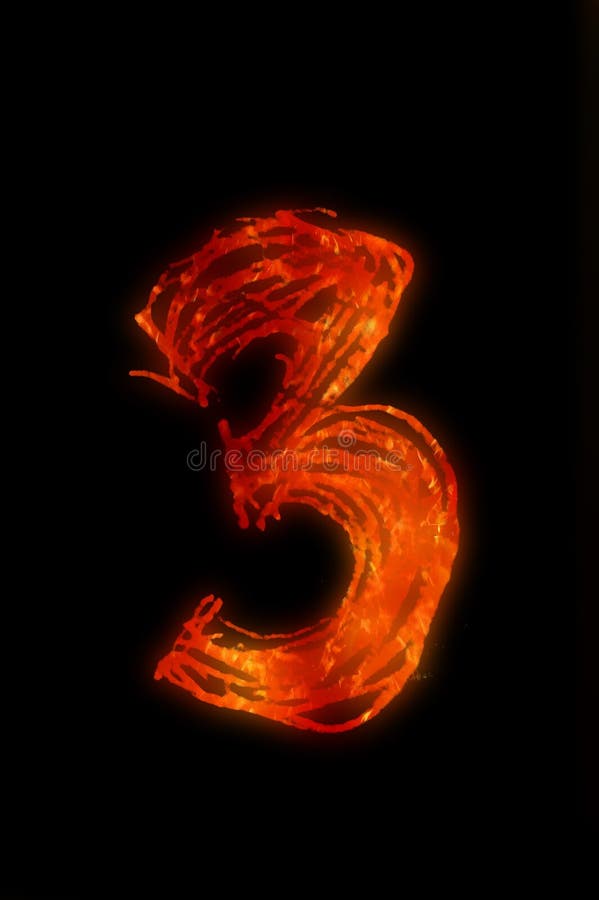 Three Fire Letters on a Dark Background. a Special Transparent Smoke ...