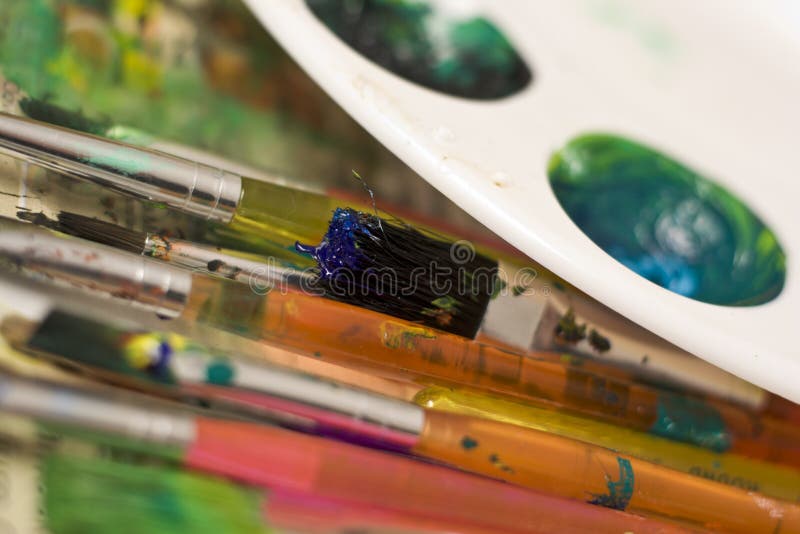 Art Tools stock image. Image of messy, paint, brush, vertical - 4134677