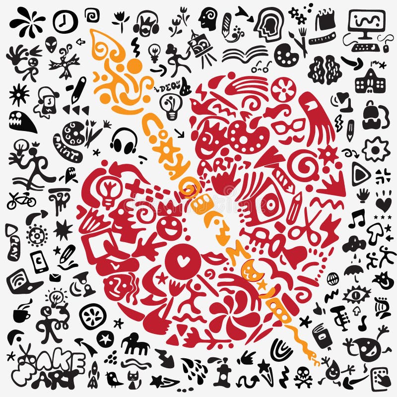 Art Tools - Graphic Doodles , Design Element Set Stock Vector ...