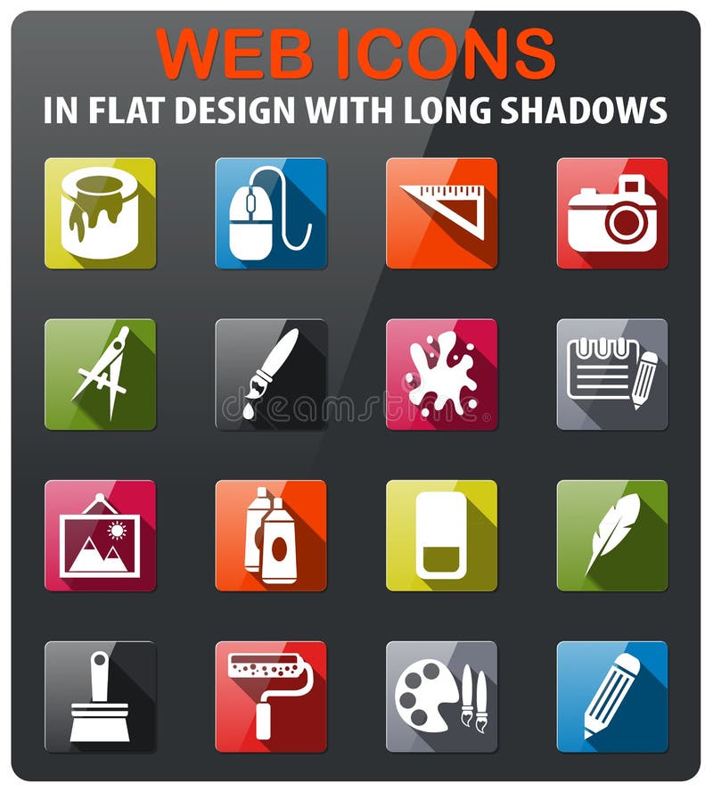 Art tools icon set stock illustration. Illustration of collection ...