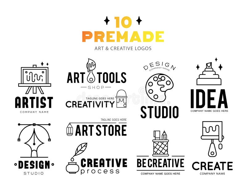 Art Tools and Materials for Painting Logo Stock Vector - Illustration ...