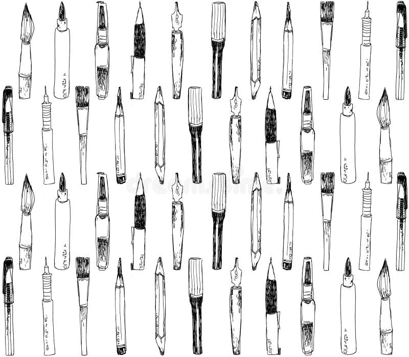 Art tools pattern stock illustration. Illustration of marker - 65973989