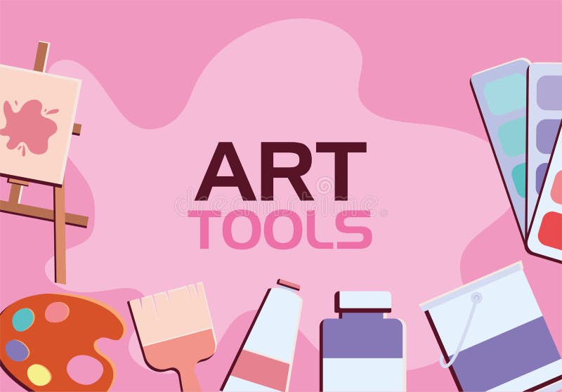 Art tools poster stock vector. Illustration of tool - 233107345