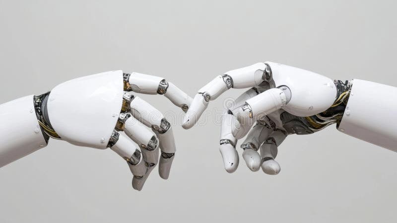 The Art of Touch: How To Make a Robot Hand Stock Image - Image of ...