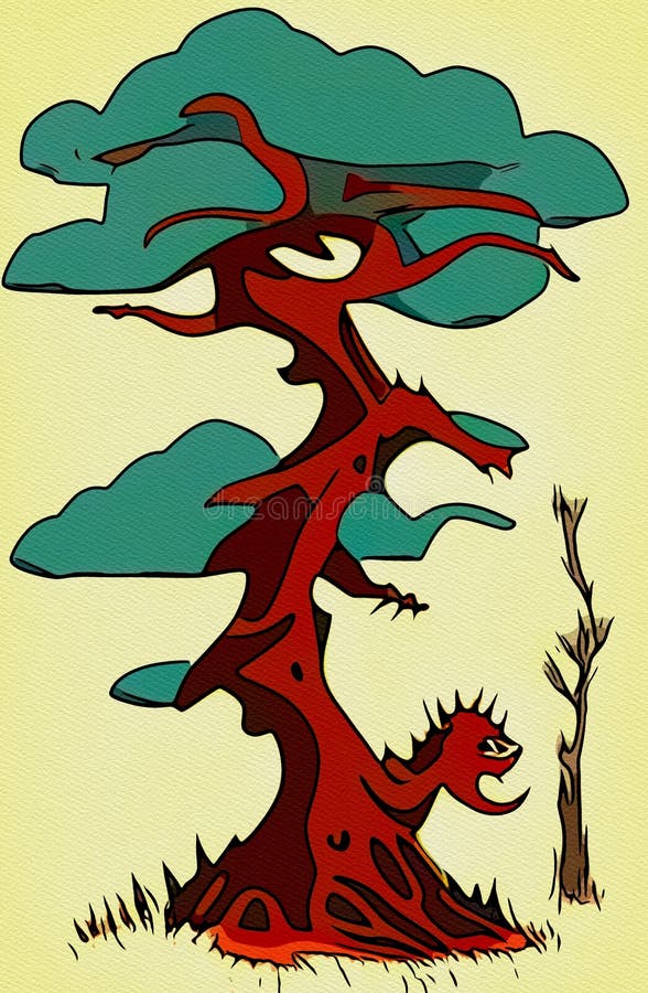 Tree Cartoon on White Background Stock Illustration - Illustration of ...