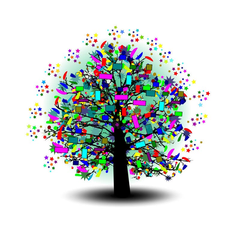 Art Tree Colorful for Your Design. Vector Illustration Stock ...