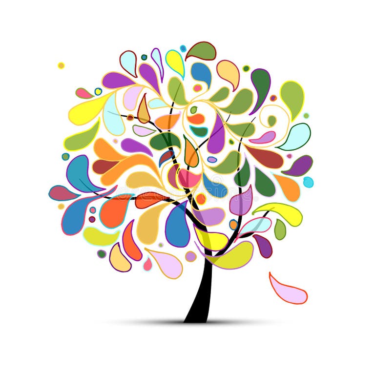 Art Tree Colorful for Your Design Stock Vector - Illustration of leaf ...