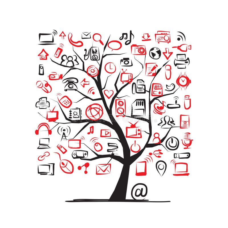 Smart Phone Application Tree Stock Vector - Illustration of graphic ...
