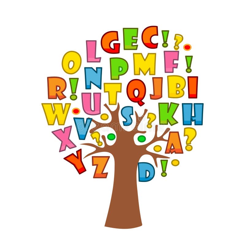 Art Tree with Letters of Alphabet for Your Design Stock Vector ...