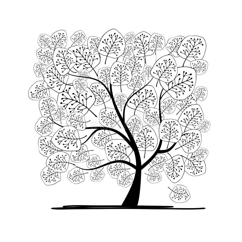 Art Tree Square for Your Design Stock Vector - Illustration of forest ...