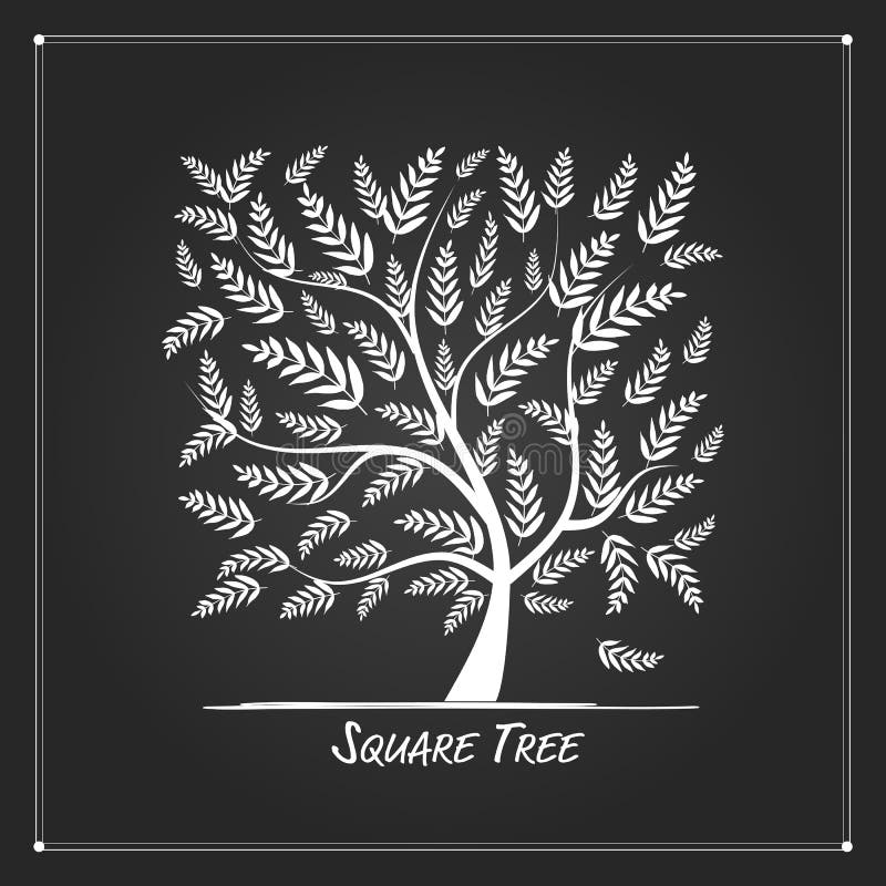 Art Tree Square for Your Design Stock Vector - Illustration of leaf ...