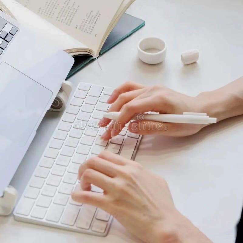 The Art of Typing Technology and Creativity Stock Photo - Image of ...